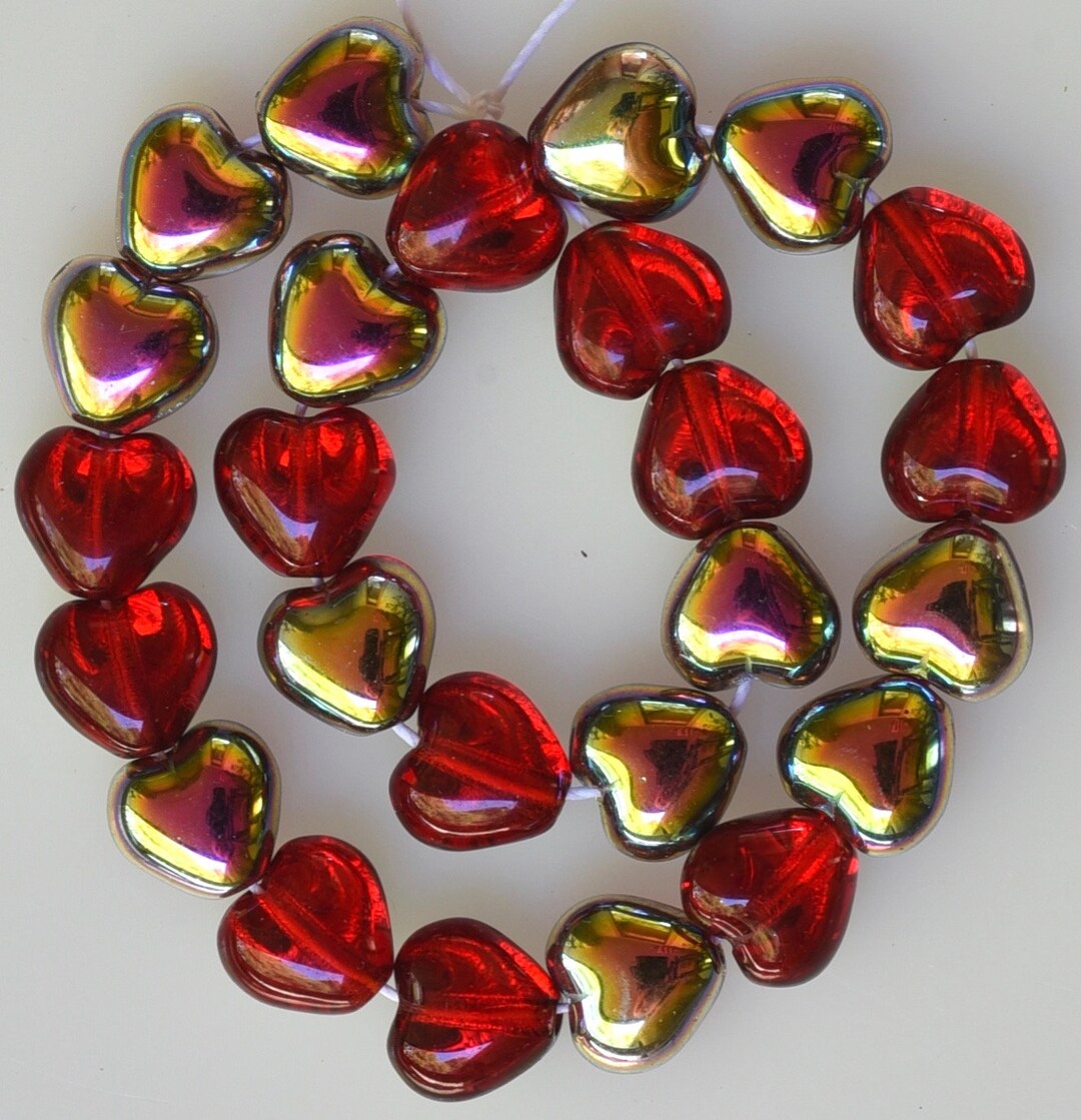 Small 6mm Czech Glass Heart Beads - Small Heart Beads - Qty 25+ - Etsy