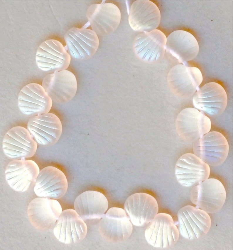 9mm Scallop Shell Bead With Top Hole - Czech Glass Shell Beads ...
