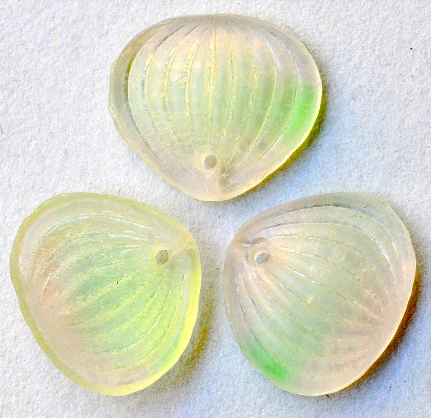 Scallop Shell Bead - Czech Glass Shell Beads - 15mm X 13mm - Various ...