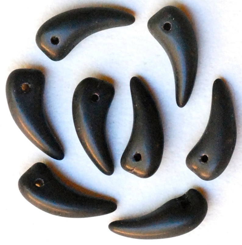 Czech Glass Tooth Beads - Claw Beads - 6mm X 16mm - Various Matte ...
