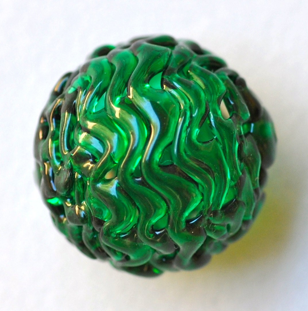 18mm or 25mm Large Round Glass Lace Bead - Handmade Lamp Beads ...