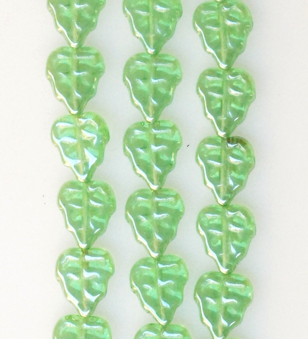 Small Fall Leaf Bead - Flat Leaf Bead With Vertical Hole - Czech Glass ...