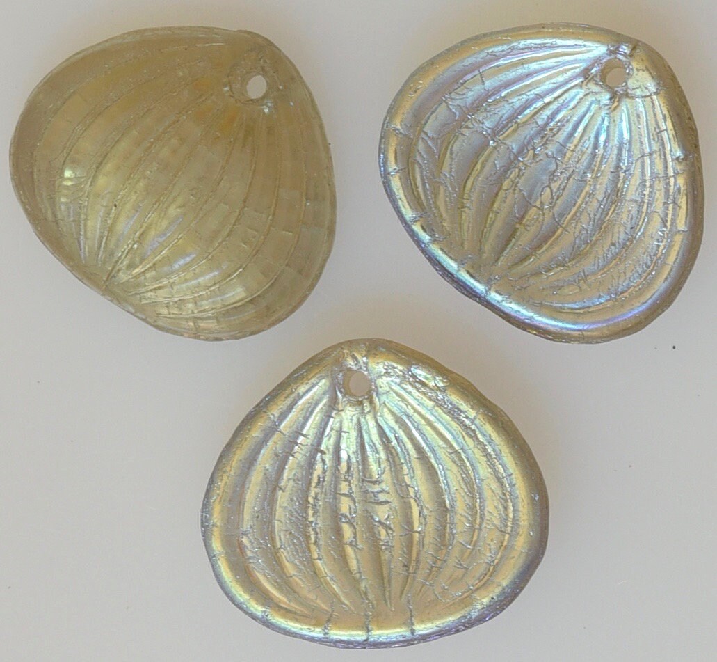 Scallop Shell Bead - Czech Glass Shell Beads - 15mm X 13mm - Various ...