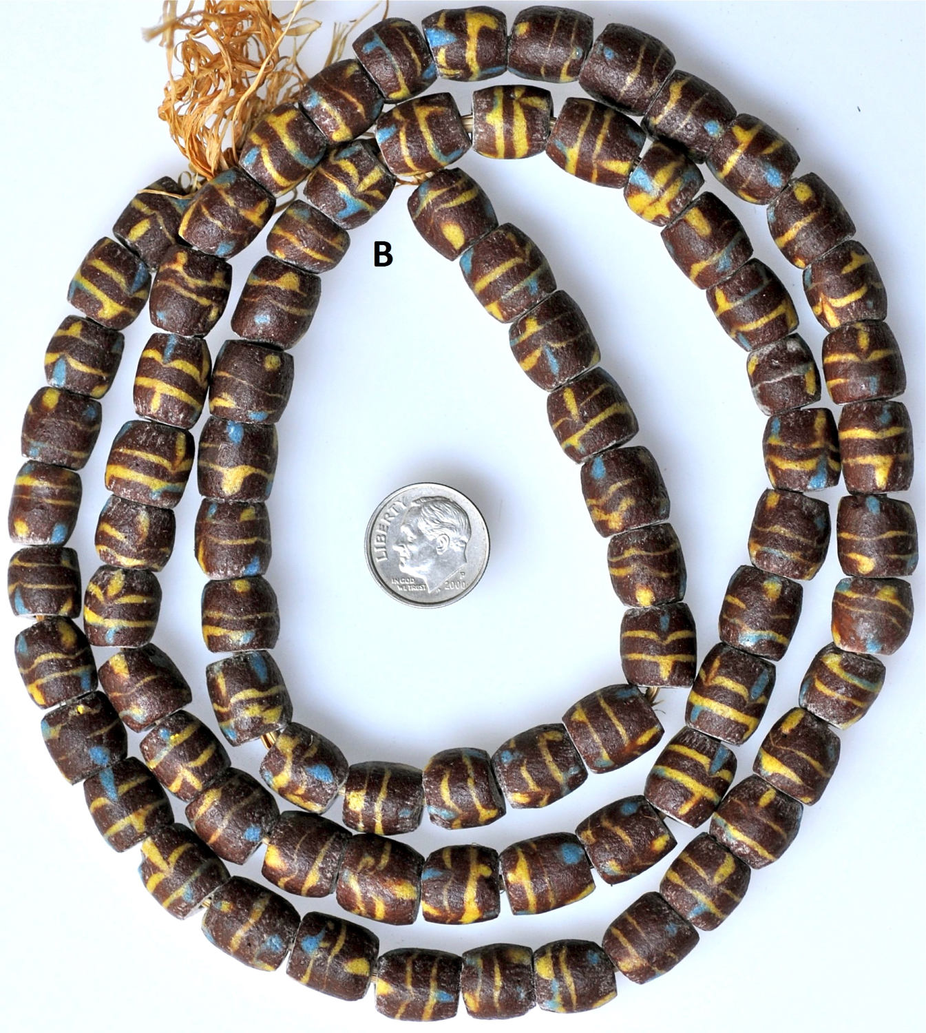 Long Strands of Vintage African Sand Cast Beads - Powder Glass Beads ...