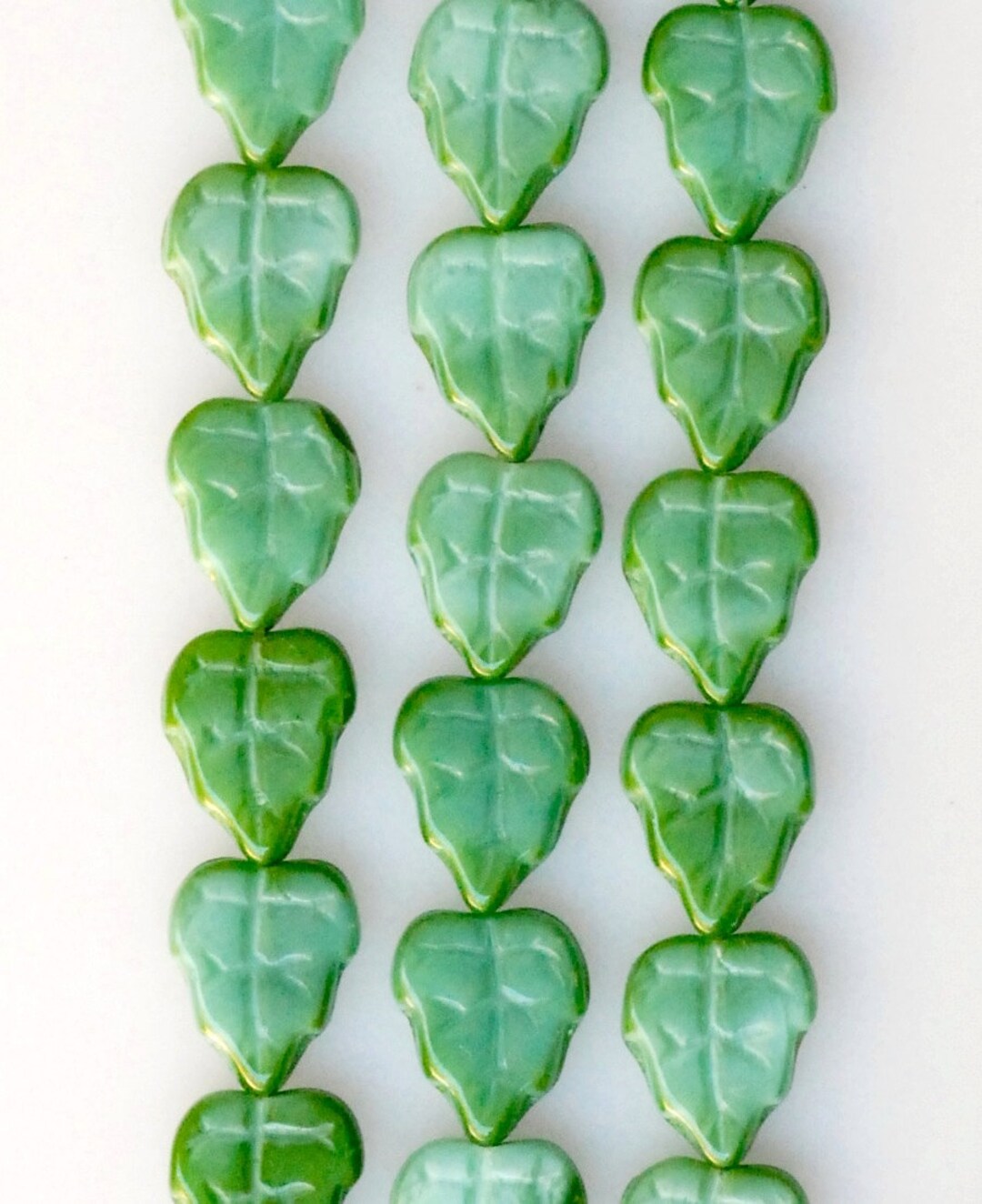 Small Fall Leaf Bead - Flat Leaf Bead With Vertical Hole - Czech Glass ...