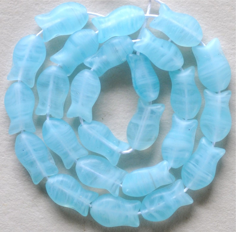 10mm X 6mm Small Fish Bead Czech Glass Fish Beads Blue - Etsy