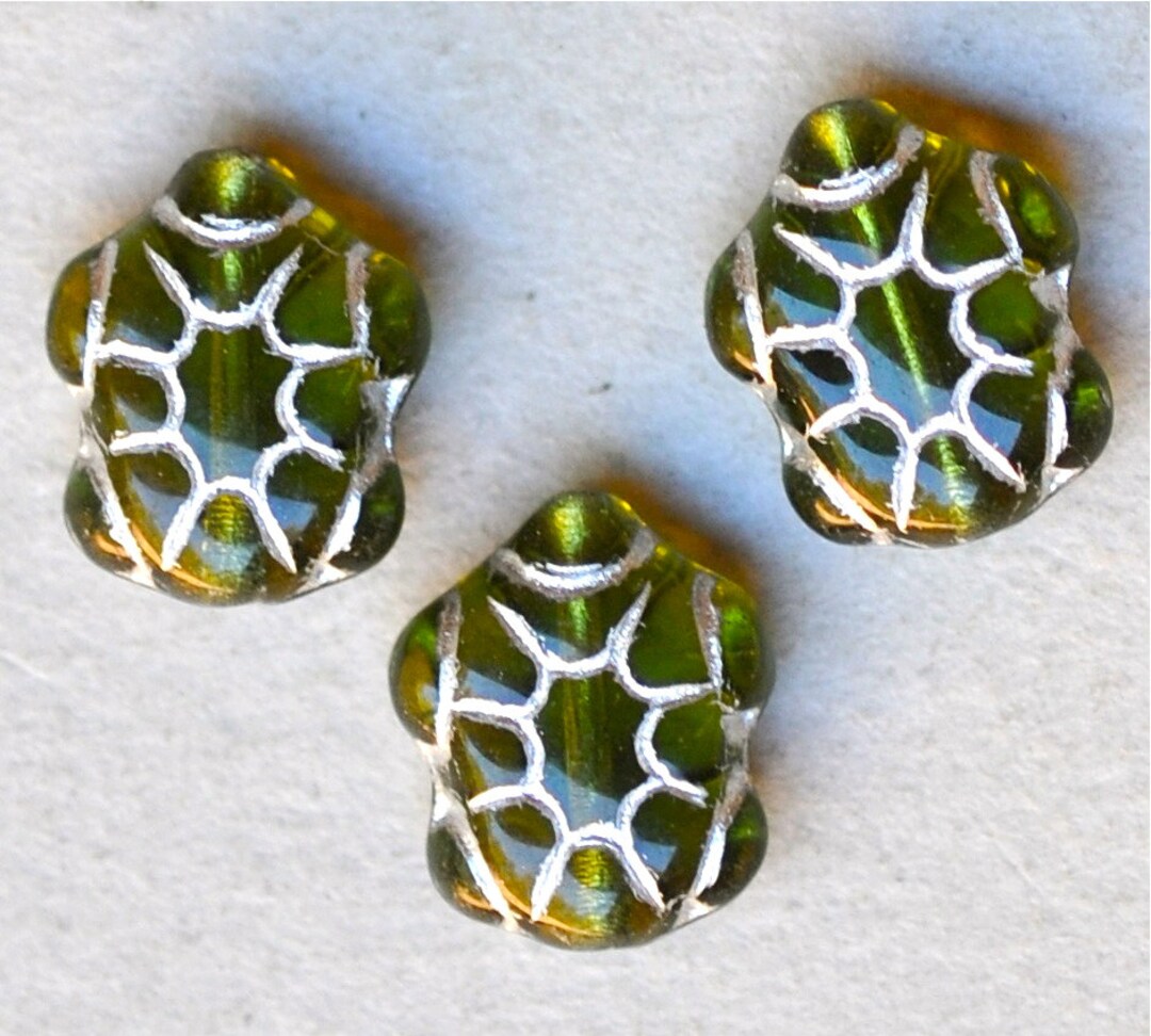 13mm Glass Turtle Bead Czech Glass Beads Various Colors Available Qty ...