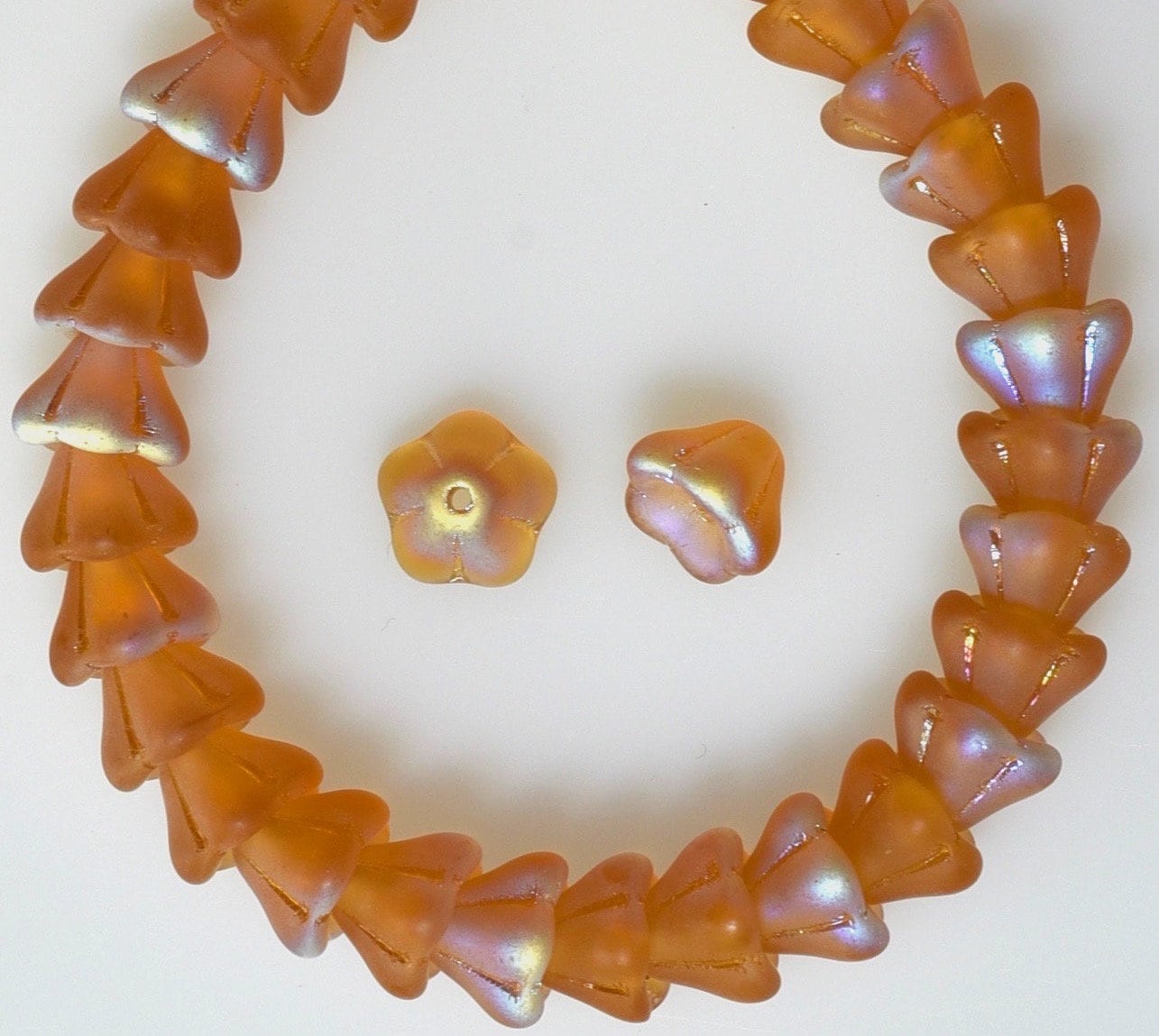 Flower Cup Beads - Czech Glass Flower Beads - 6mm X 8mm - Various ...