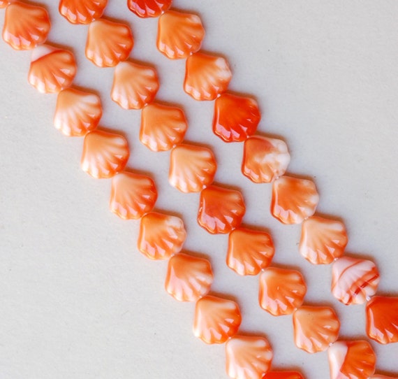 14mm Scallop Shell Bead Czech Glass Shell Beads Various | Etsy