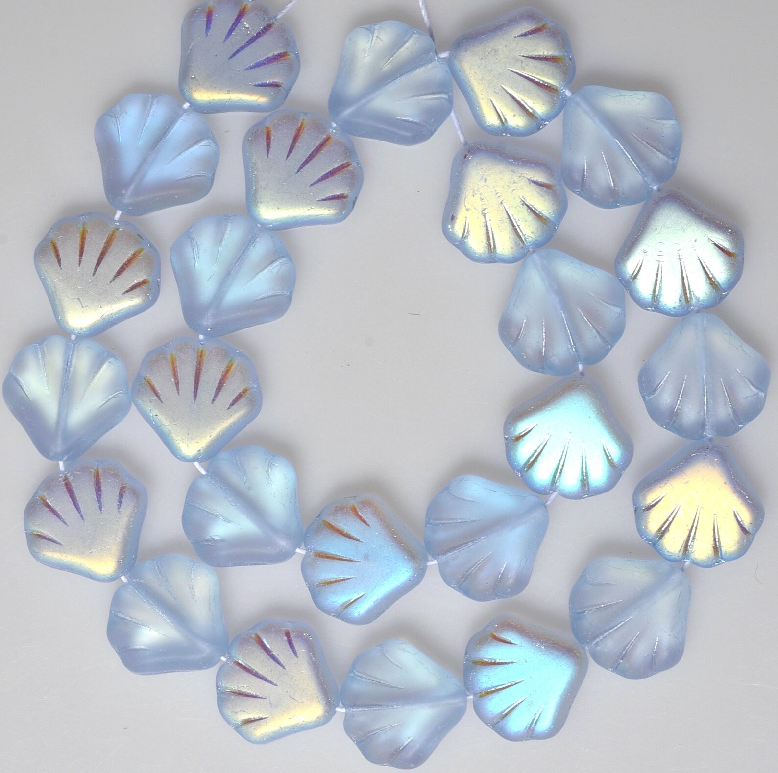 NEW COLORS * 14mm Scallop Shell Bead - Czech Glass Shell Beads ...