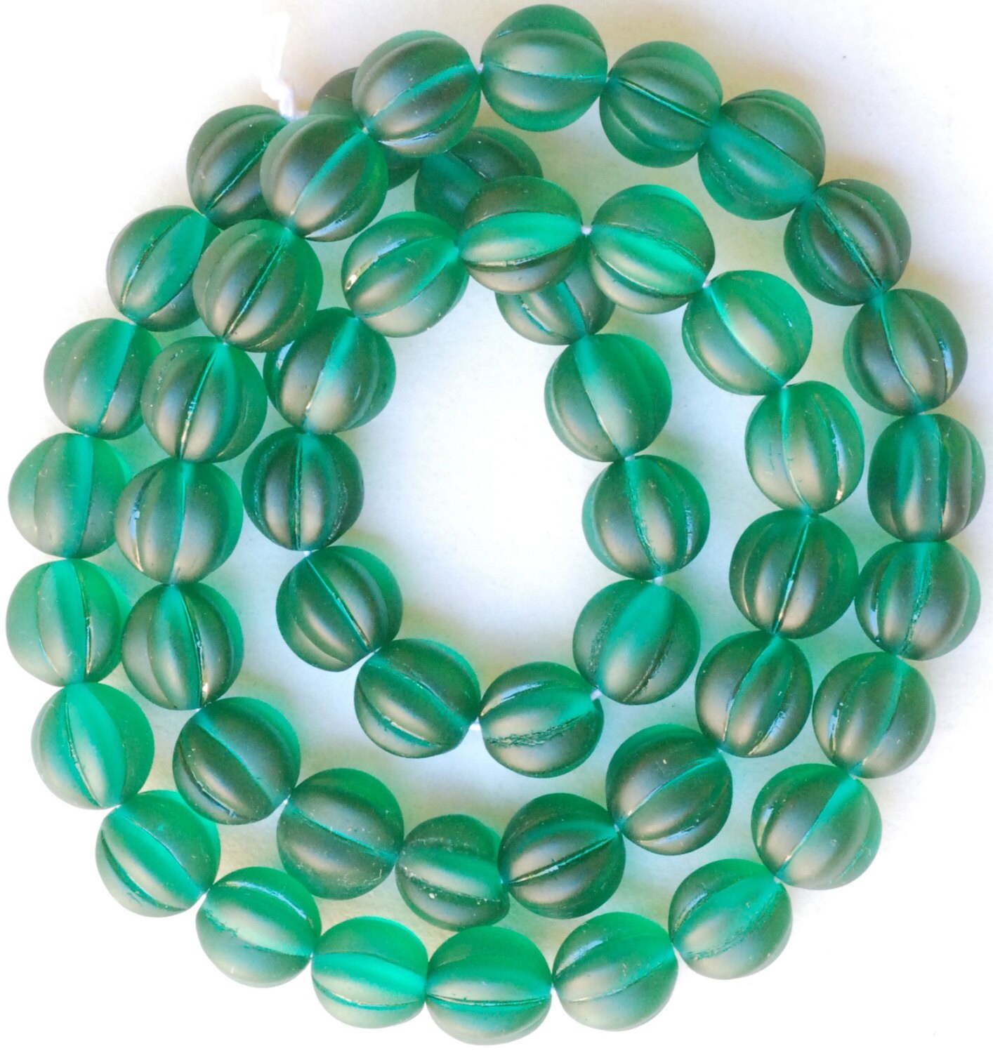 Round 12mm Melon Bead - Czech Glass Melon Beads - Various Matte Colors ...