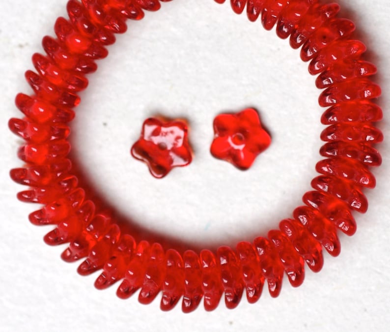 Small Flower Cup Beads Czech Glass Flower Beads 7mm X 3mm - Etsy