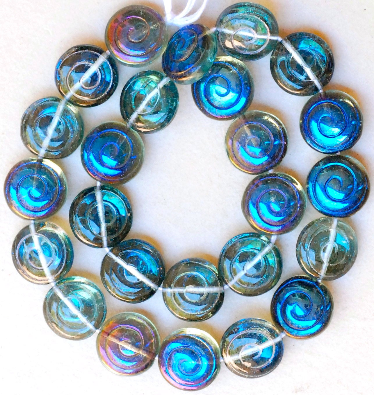 13mm Snail Shell Bead Czech Glass Beads Various Azuro or - Etsy