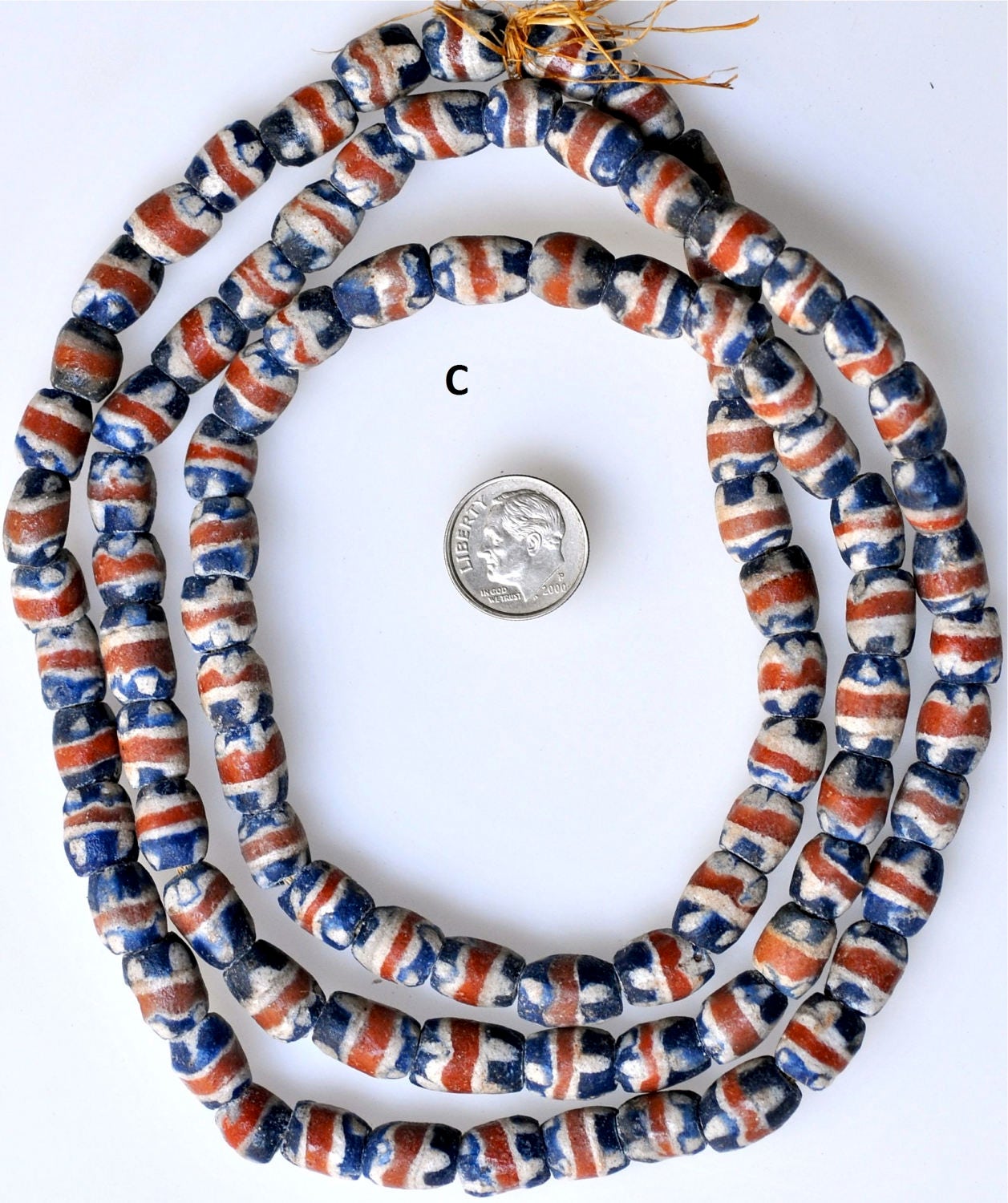 Long Strands of Vintage African Sand Cast Beads - Powder Glass Beads ...