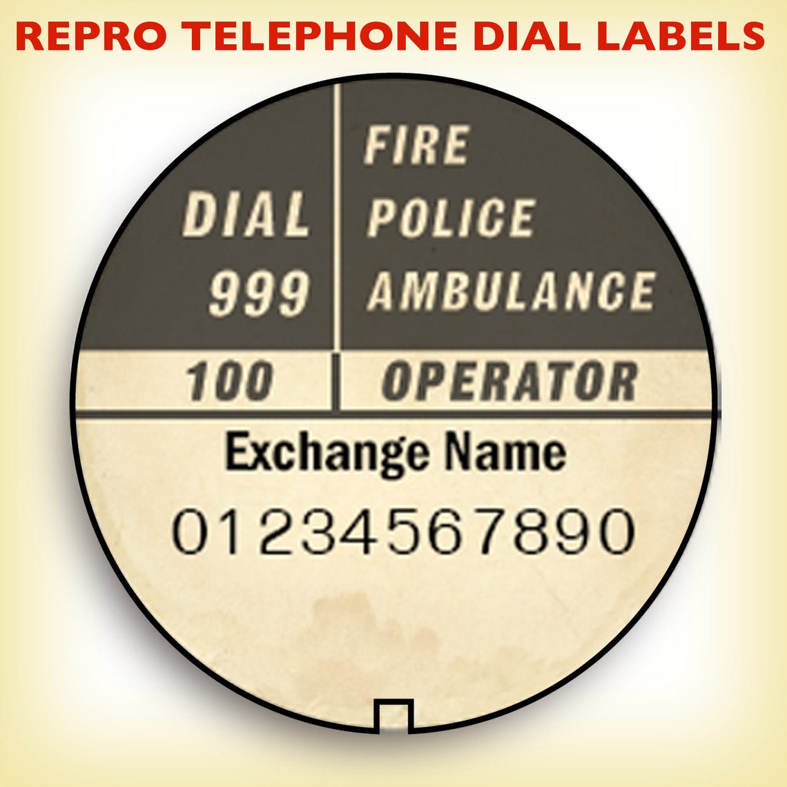 Editable Telephone Dial Number Label Maker for Bakelite Vintage Phone ...