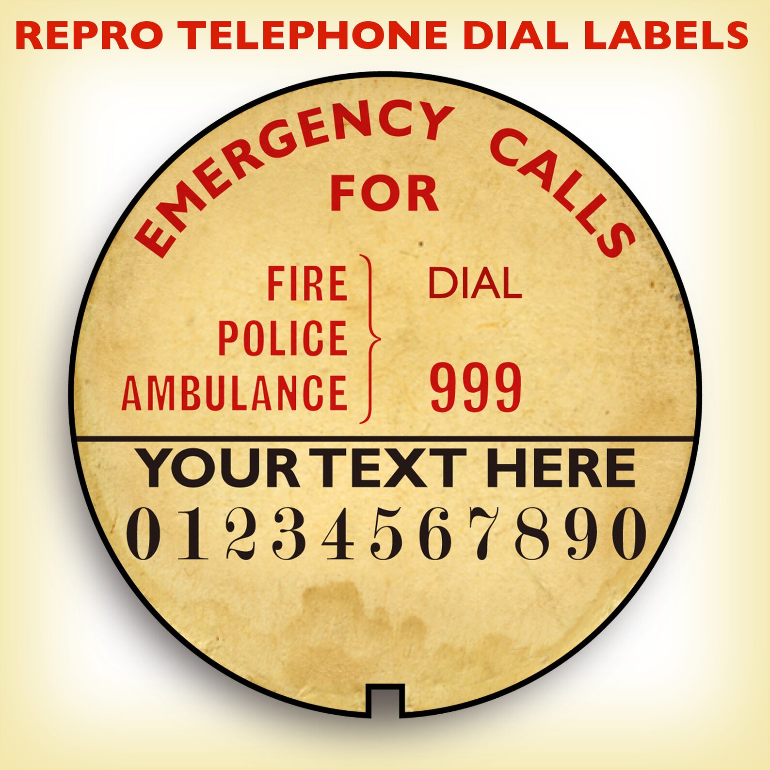 Editable Telephone Dial Number Label Maker for Bakelite Vintage Phone ...