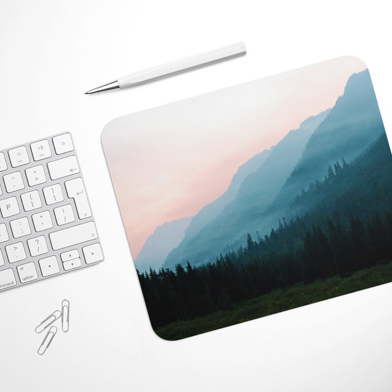 Mountain Trees, Large Desk Mat, Keyboard Pad, Nature Mouse Pad, Desk ...