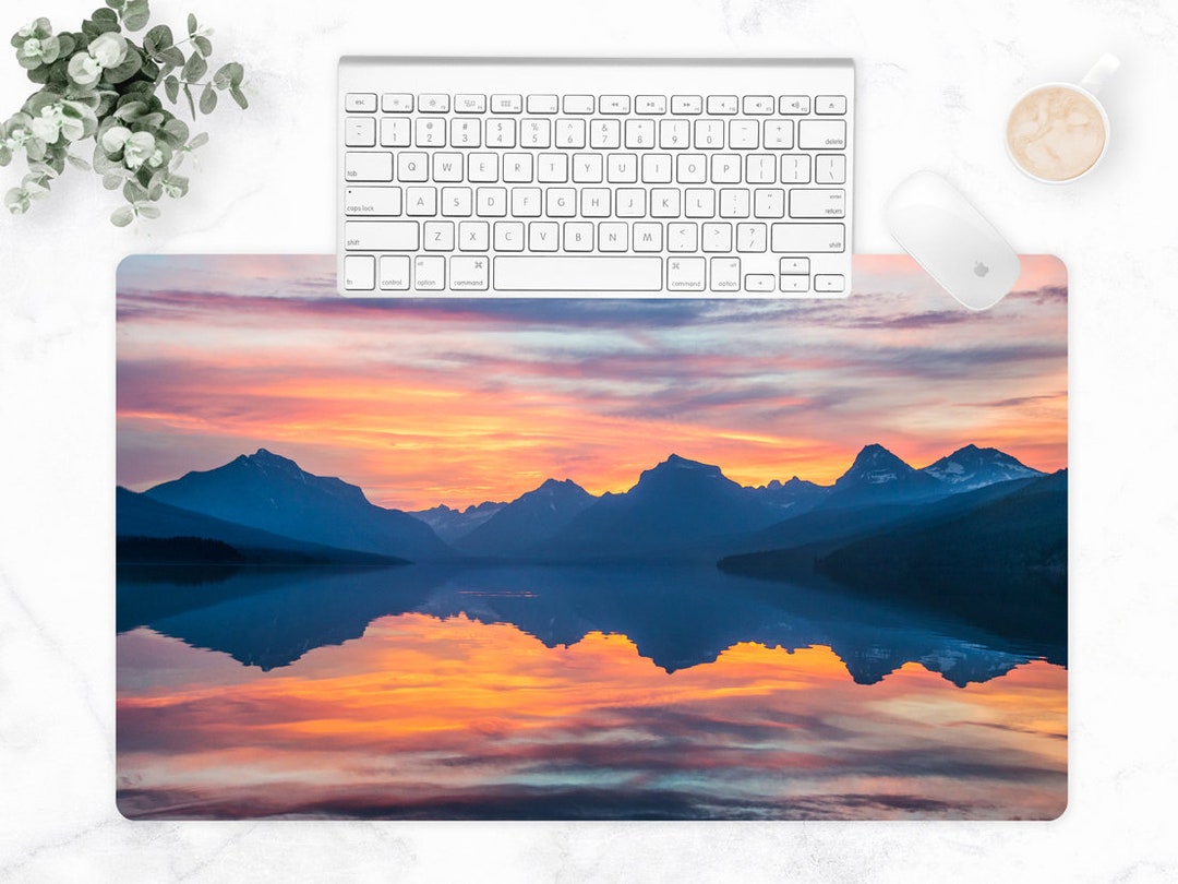 Mountain Reflections Large Desk Pad, Boho Mouse Pad, Nature Mousepad ...