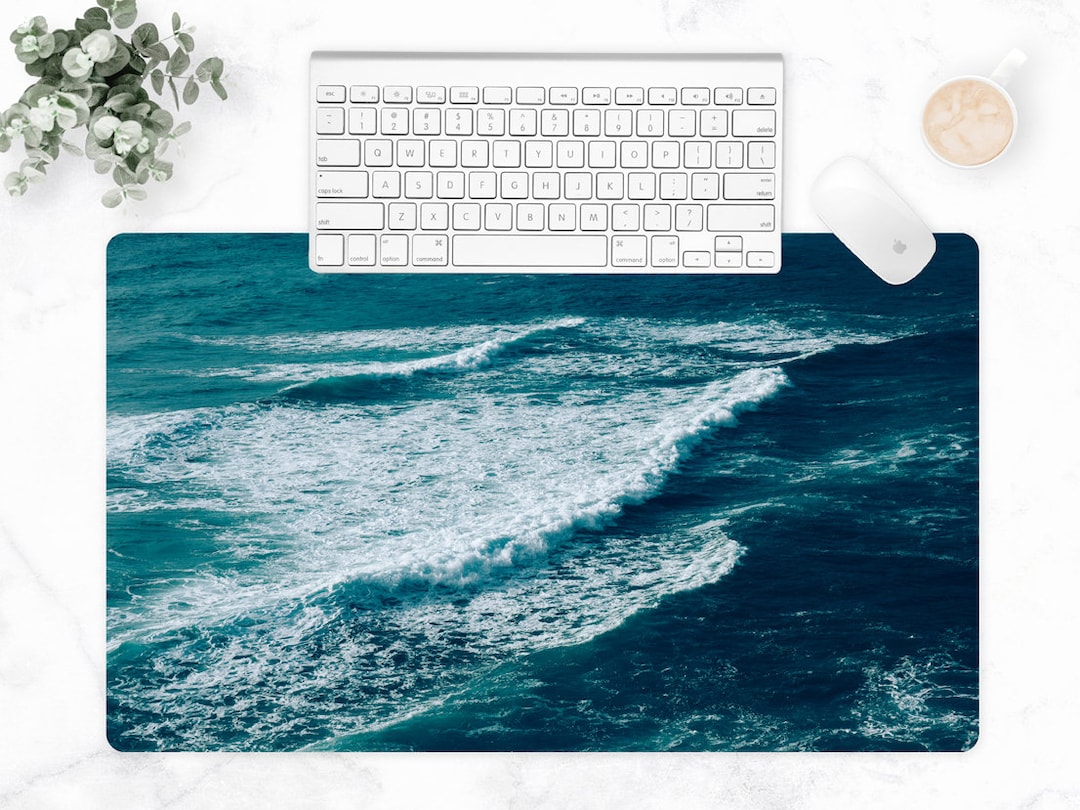 Ocean Waves Desk Mat, Beach Mousepad, Ocean Mouse Pad, Large Desk Pad ...