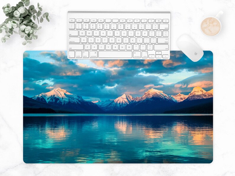 Sunset Mountains Large Desk Mat Mountain Photo Blue Deskpad - Etsy