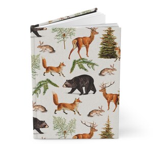 Woodland Animals Hardcover Journal / Forest Animals Hardback Notebook ...