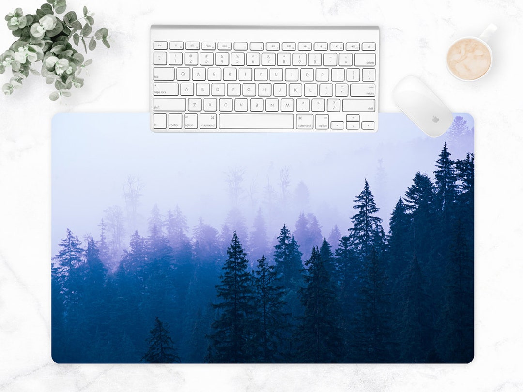 Forest Trees, Large Desk Pad, Keyboard Pad, Trendy Workspace, Tech ...