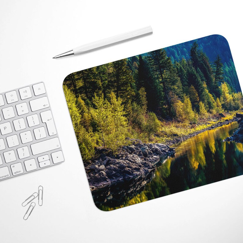 Evergreen Forest Large Desk Pad Trees Keyboard Pad Boho | Etsy