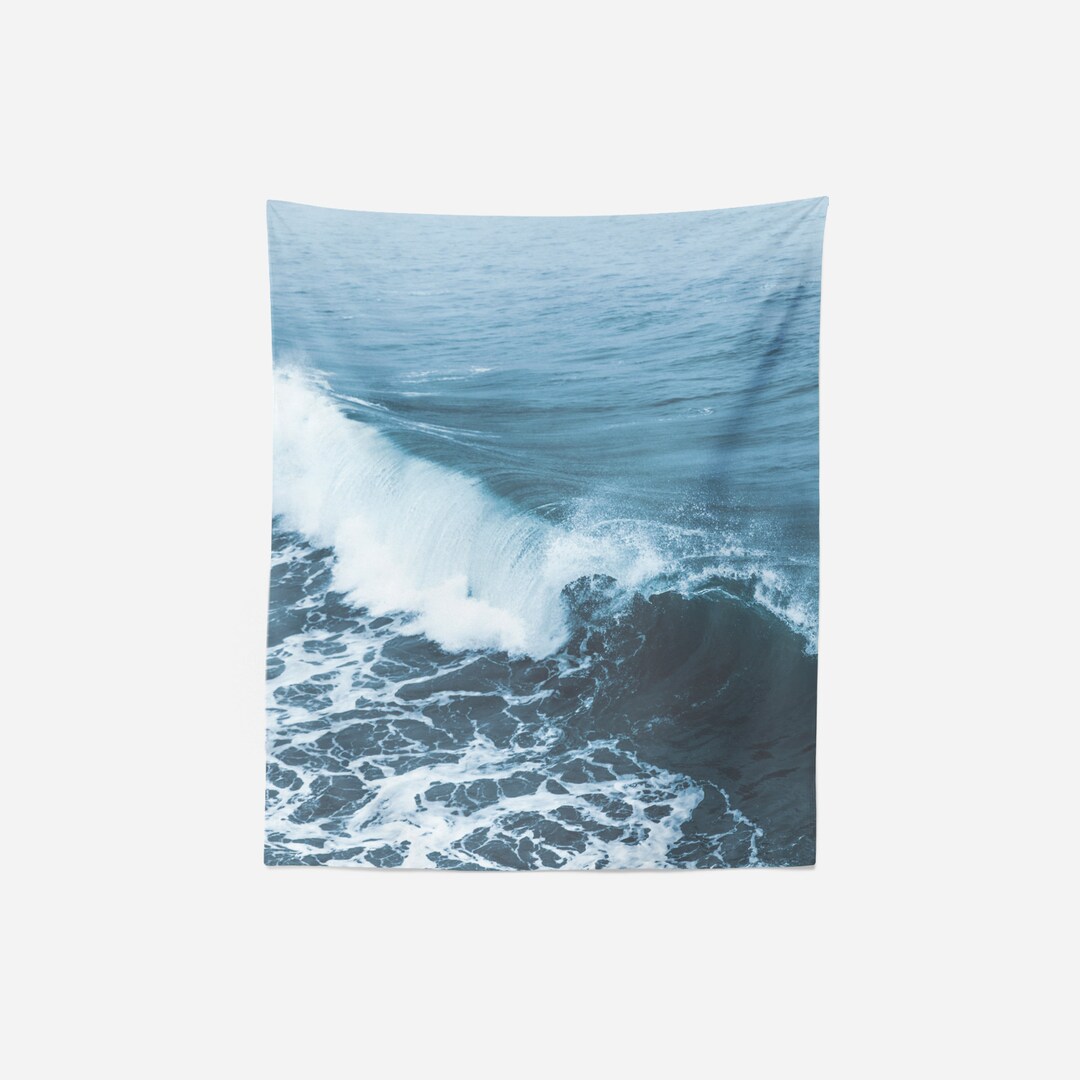 Ocean Wave Tapestry, Nature Wall Hanging, Dorm Room Decor, Coastal ...