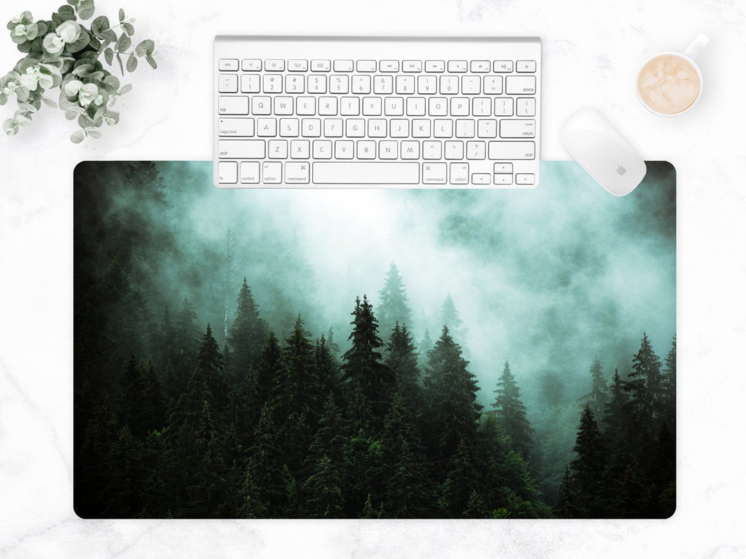 Foggy Forest Desk Mat, Big Mousepad, Keyboard Mat, Office Desk Mat ...