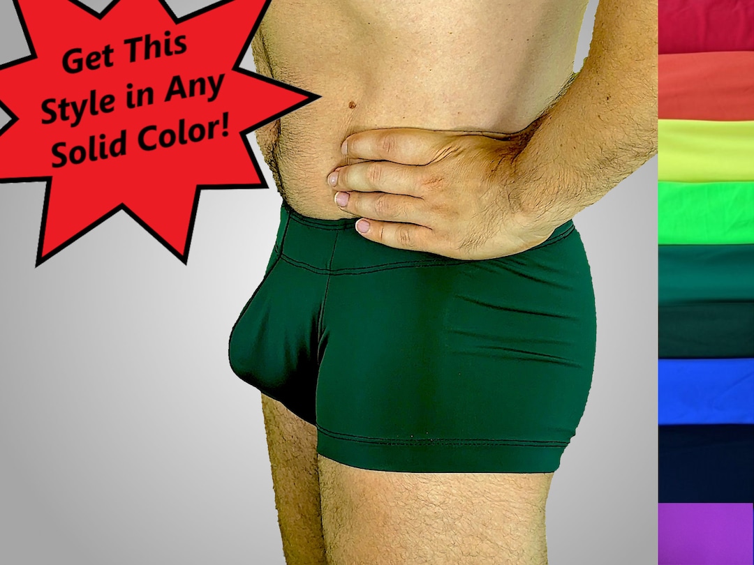 Men's Pouch and Booty Swim Trunks in Solid Colors - Etsy