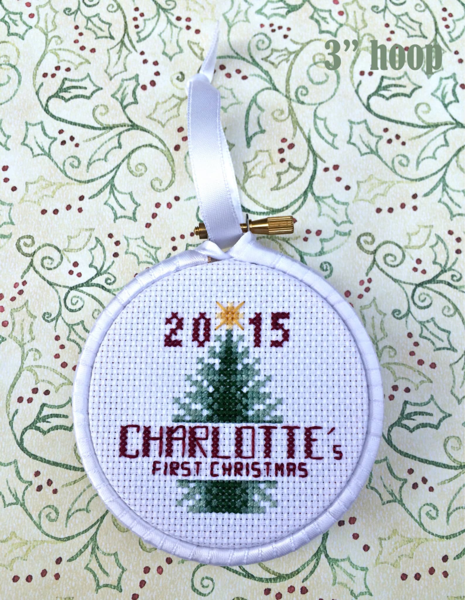 First Christmas Ornament Cross Stitch Pattern // DIY Baby Gift | Etsy