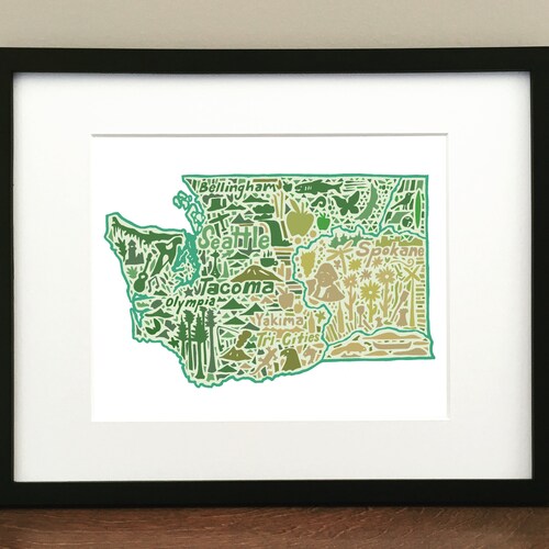 Peru Map Art Print Signed 8.5 X 11 Print of - Etsy