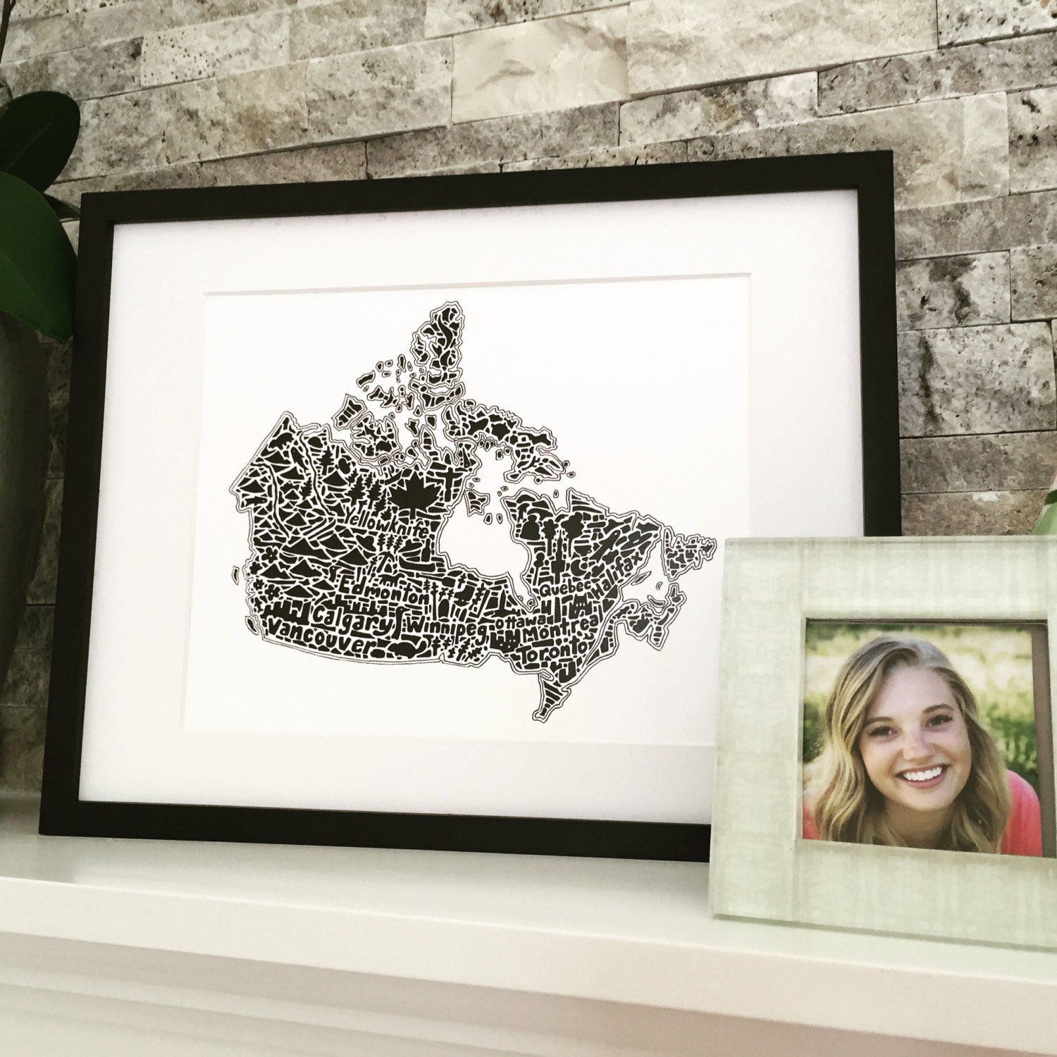 Canada Map Art Print Signed 8.5 X 11 Print of - Etsy