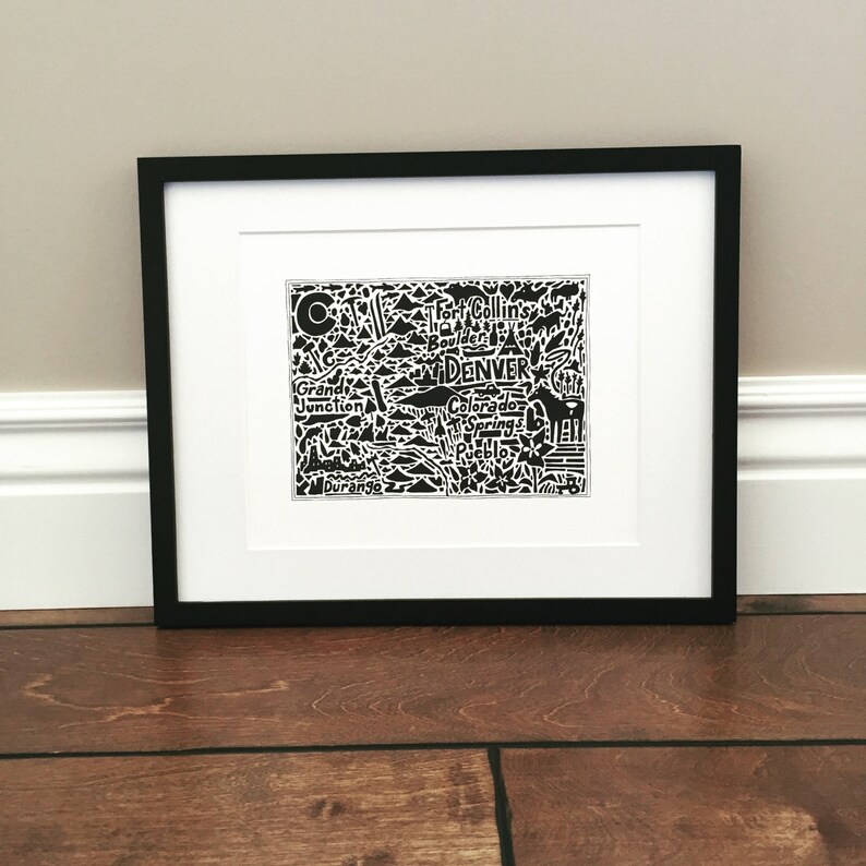 Hand-drawn Colorado Map Art Print: Landmarks & Culture (8.5" X 11") - Etsy
