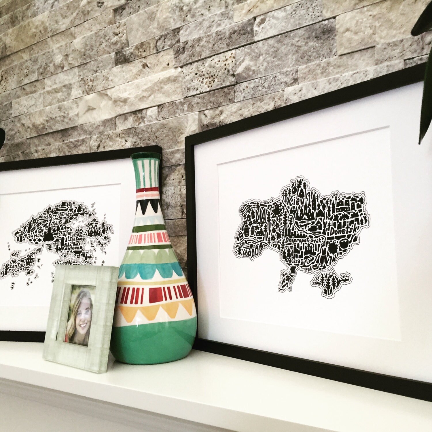 Ukraine Map Art Print - Signed 8.5" X 11" Print of Original Hand Drawn ...