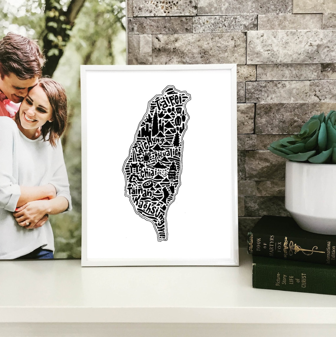 Taiwan Map Art Print Signed 8.5 X 11 Print of | Etsy