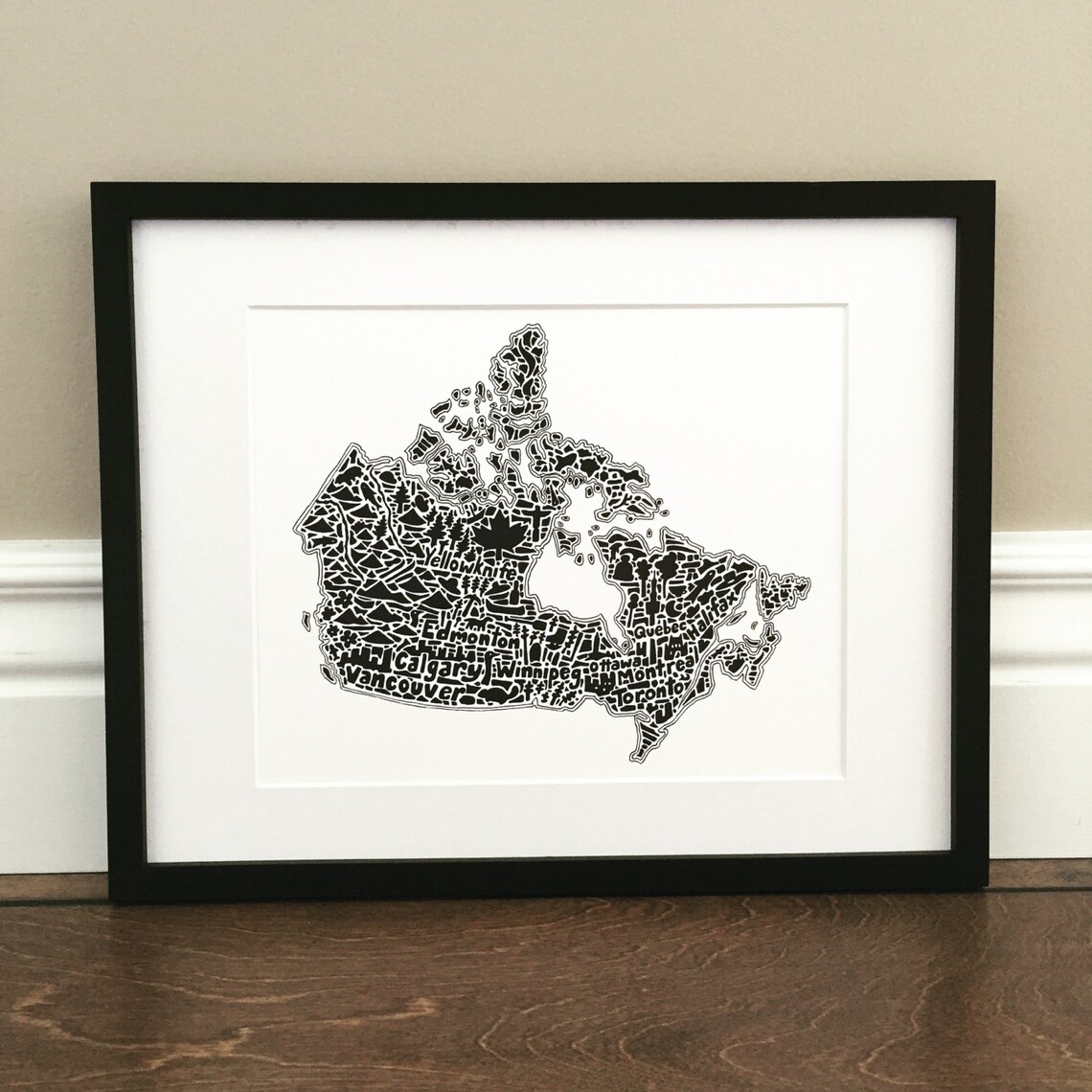 Canada Map Art Print Signed 8.5 X 11 Print of - Etsy