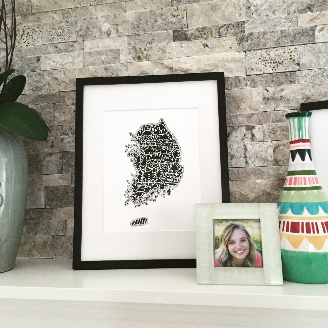 South Korea Map Art Print Signed 8.5 X 11 Print | Etsy