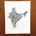 India Map Art Print - Signed 8.5" X 11" Print of Original Hand Drawn ...