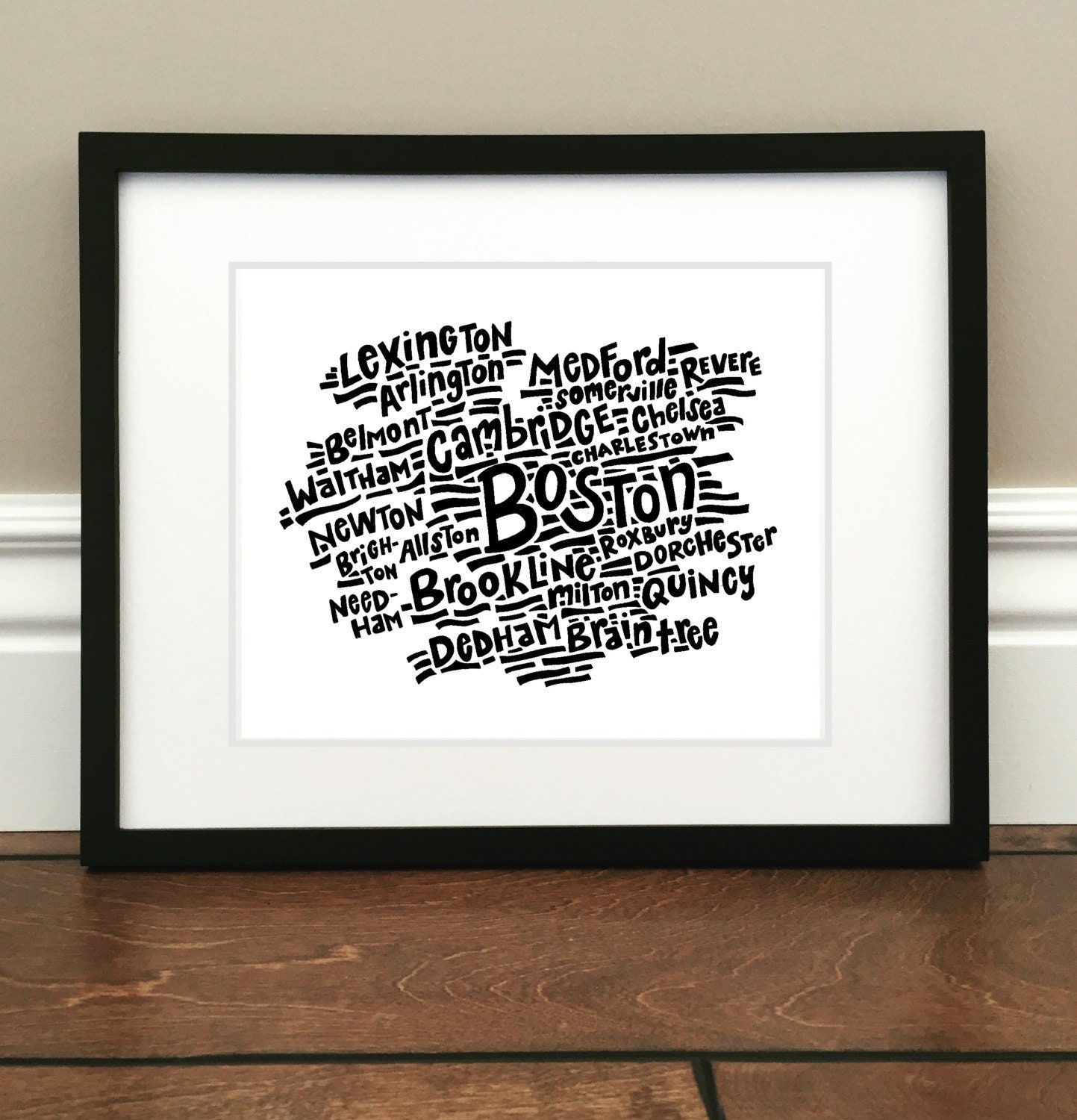 Boston Metro Map Art Print Signed 8.5 X 11 Print | Etsy