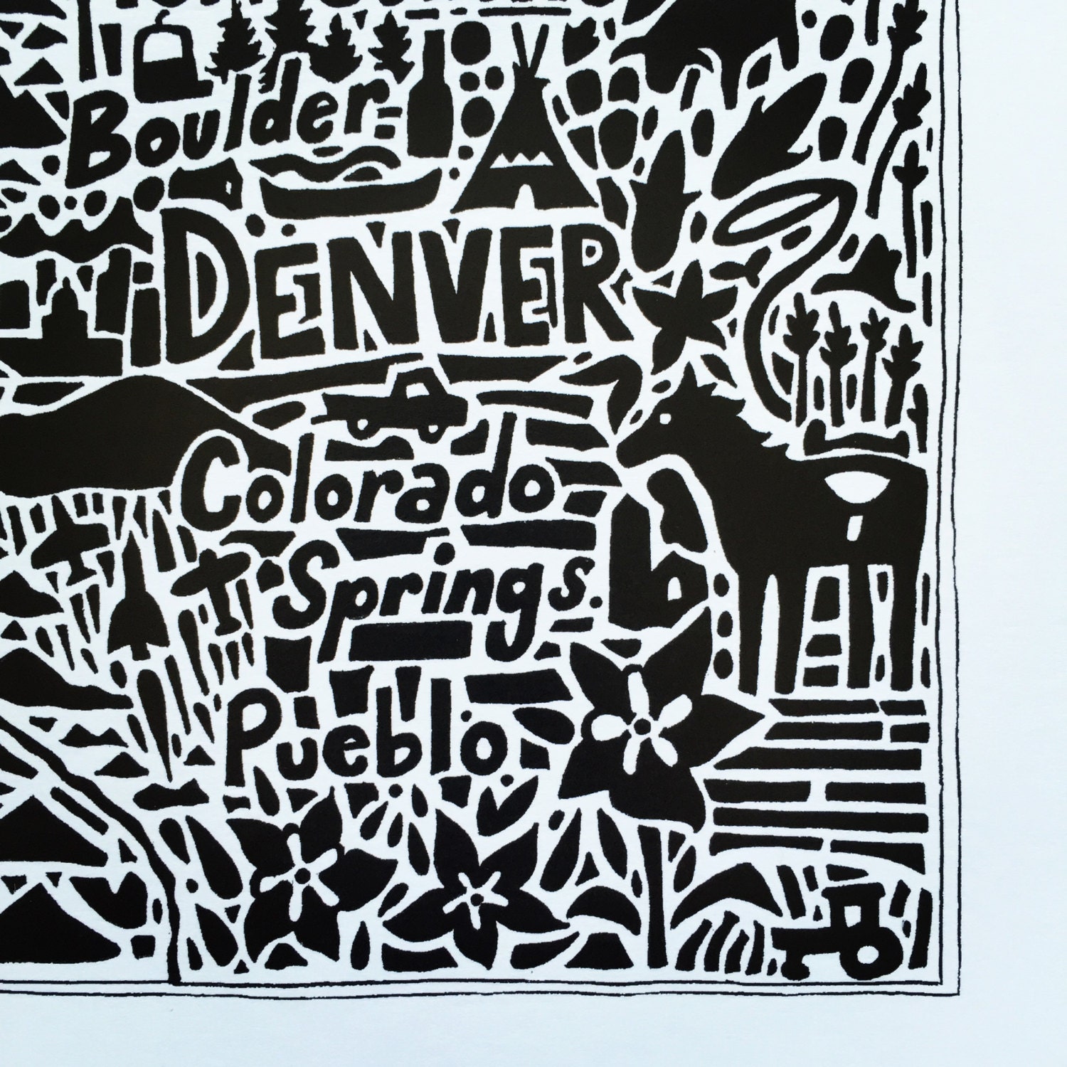 Colorado Map Art Print Signed 8.5 X 11 Print of | Etsy