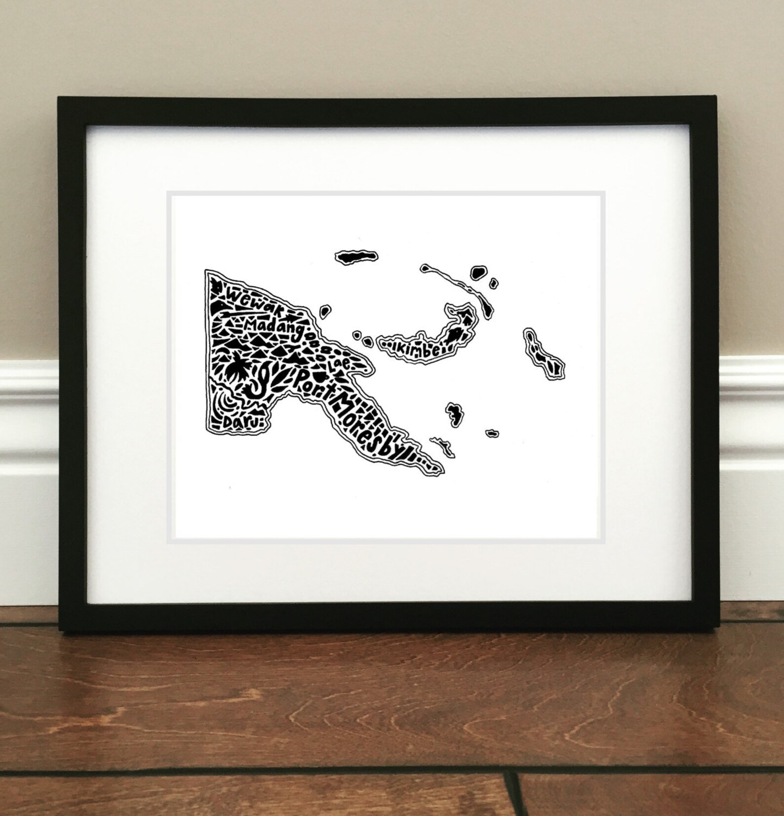 Papua New Guinea Map Art Print - Signed 8.5" X 11" Print of Original ...