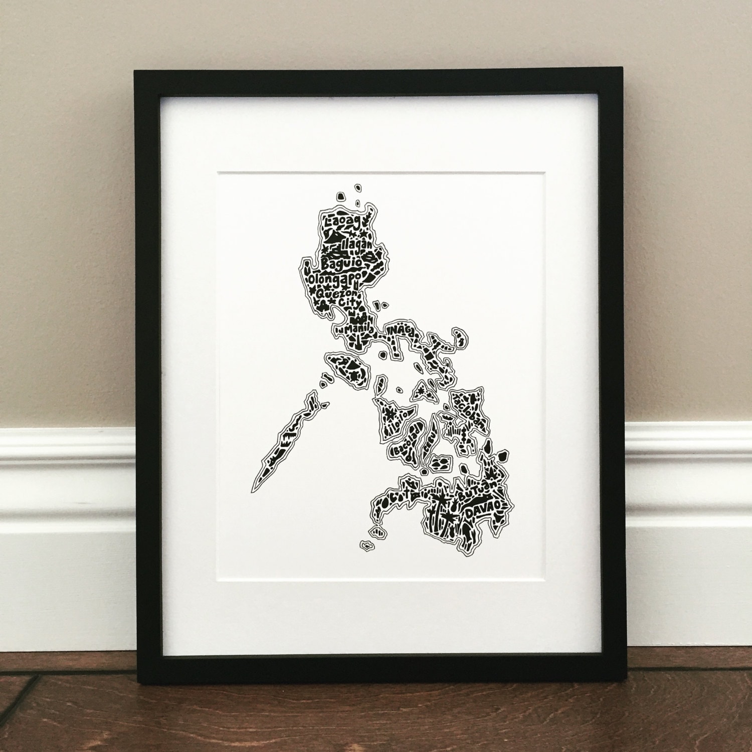 Philippines Map Art Print Signed 8.5 X 11 Print | Etsy