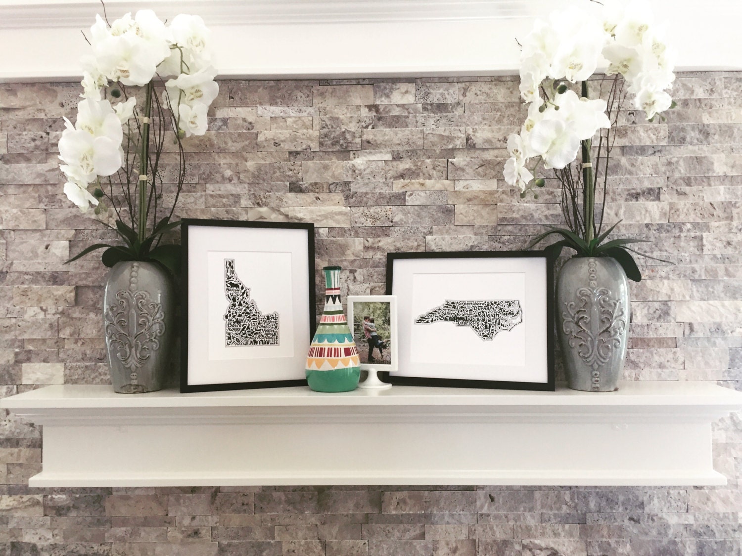 Hand-drawn North Carolina Map Art Print: NC Landmarks & Cities - Etsy