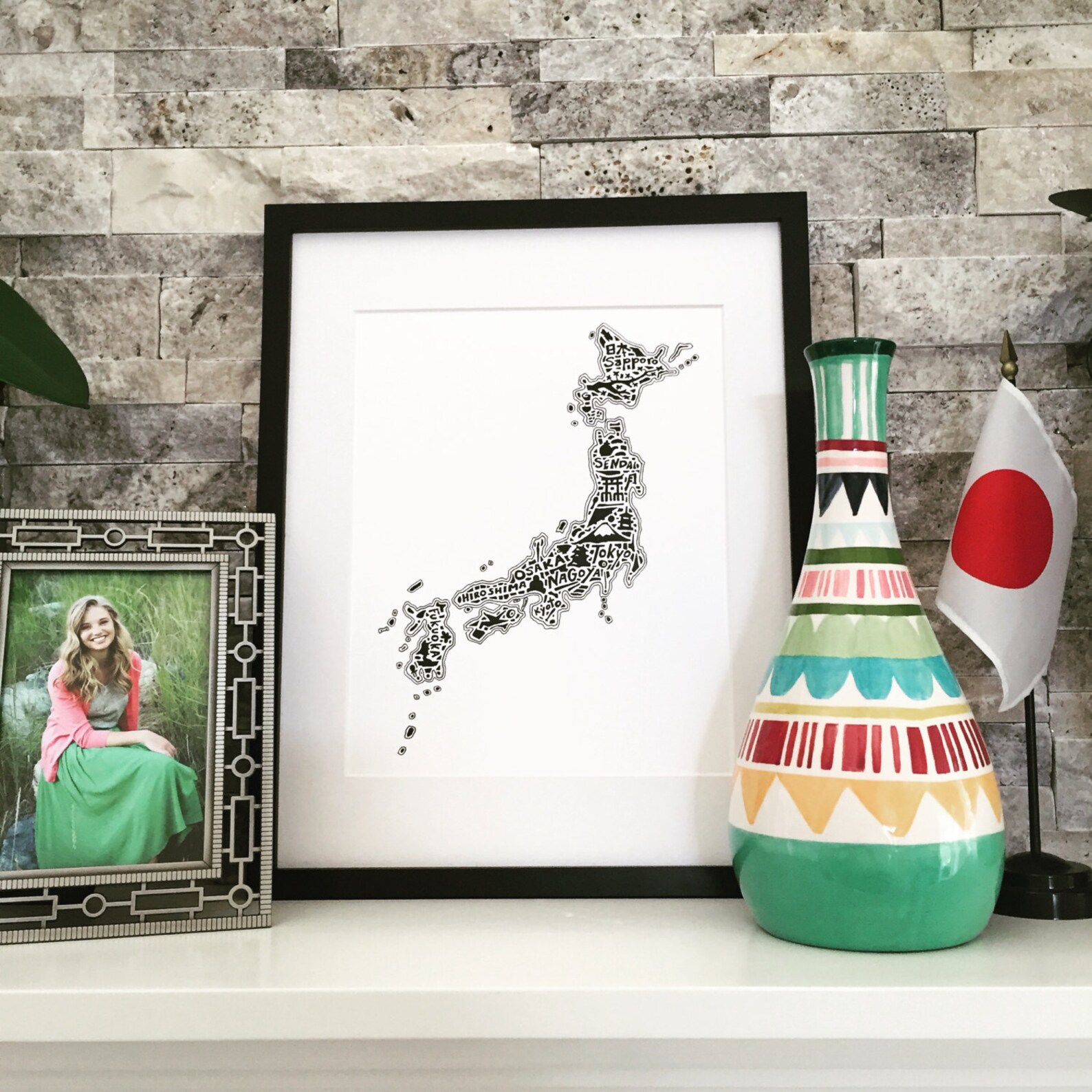 Japan Map Art Print Signed 8.5 X 11 Print of - Etsy