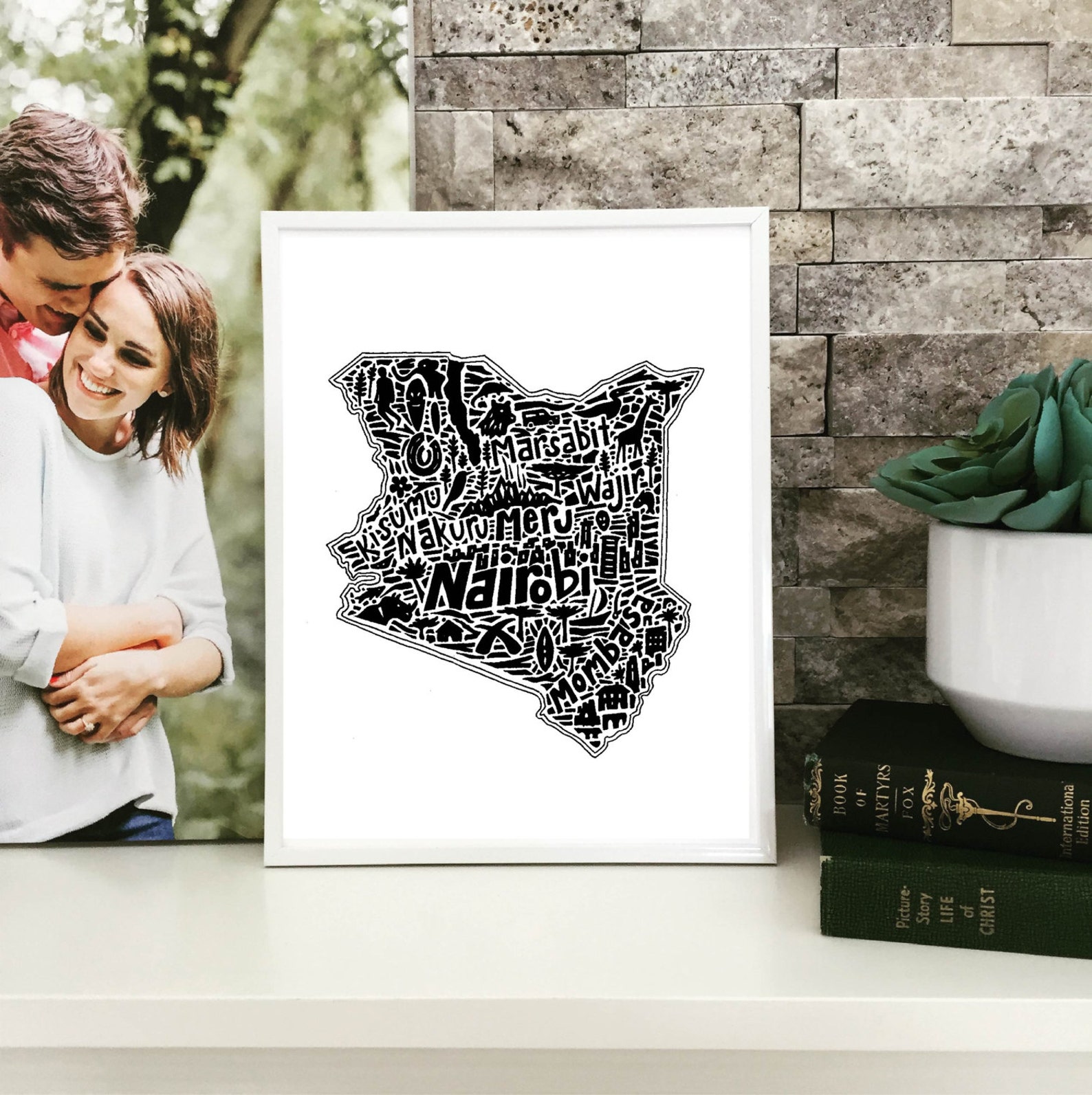 Kenya Map Art Print Signed 8.5 X 11 Print of | Etsy