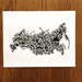 Russia Map Art Print - Signed 8.5" X 11" Print of Original Hand Drawn ...