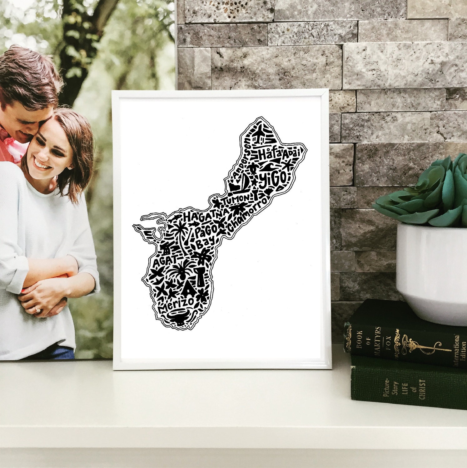 Guam Map Art Print Signed 8.5 X 11 Print of - Etsy