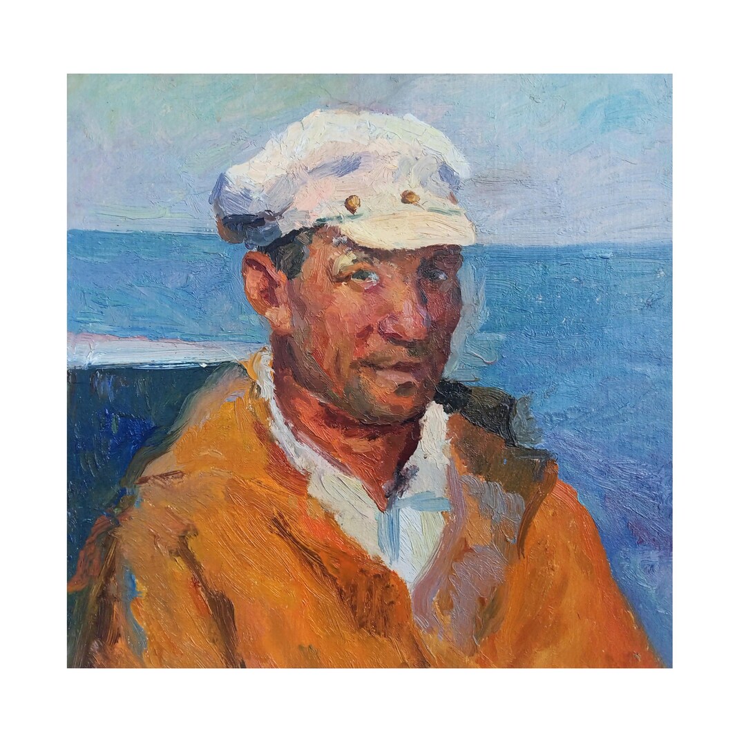 VINTAGE PORTRAIT of a MAN Original Oil Painting by Ukraine Artist A ...