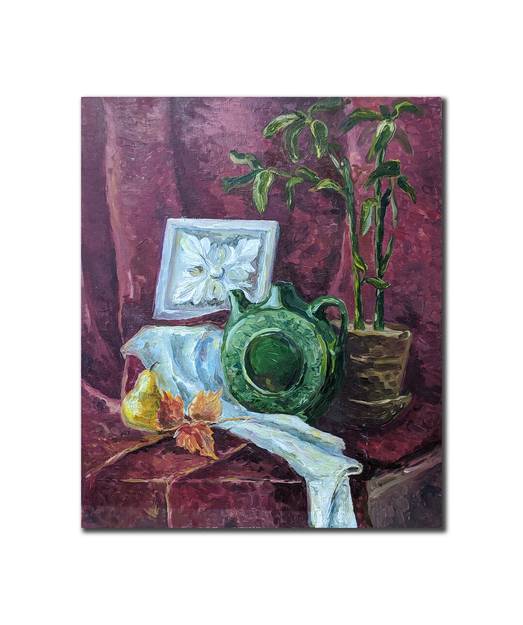 VINTAGE STILL LIFE With Jug, Original Oil Painting by Ukrainian Artist ...